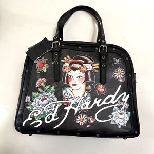 Ed Hardy | Bags | Ed Hardy Japanese Geisha Tattoo Art Studded Tote ...